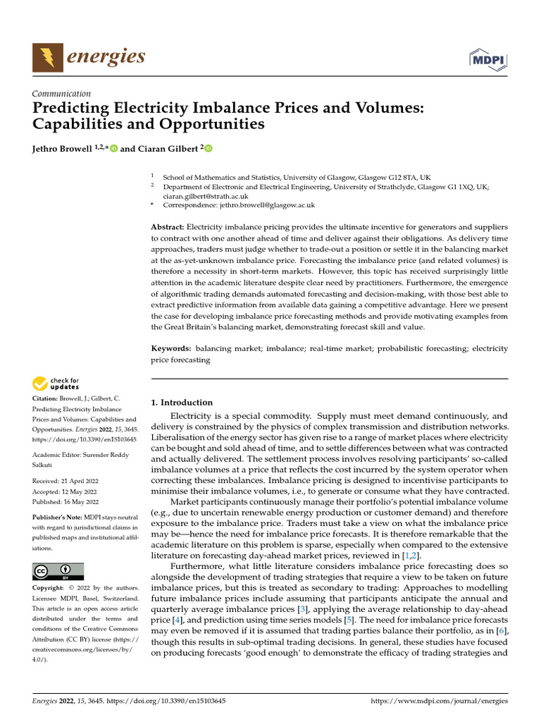 Predicting Electricity Imbalance Prices and Volumes | PDF | Forecasting ... Predicting Electricity Imbalance Prices and Volumes | PDF | Forecasting ...