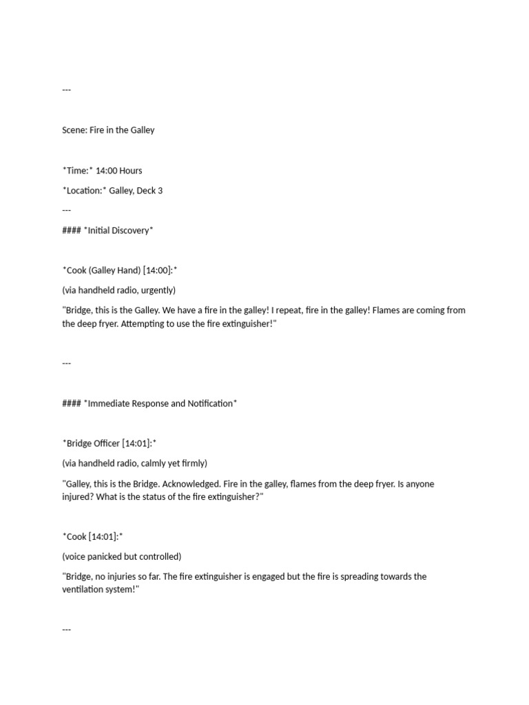 Firefighting Transition To Abandon Ship Script | PDF | Firefighting | Water Transport