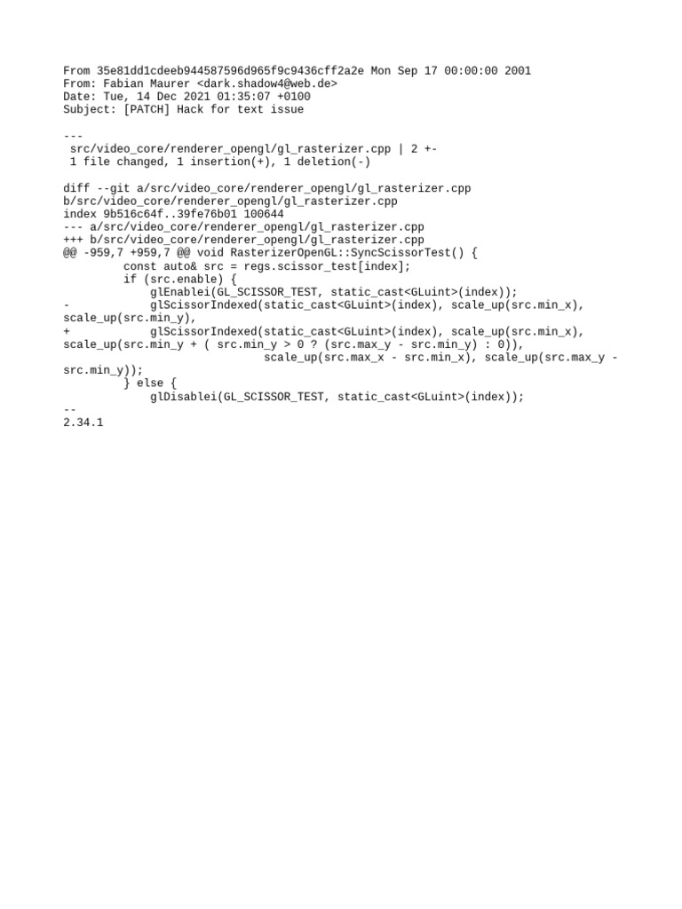 0001 Hack For Text Issue - Patch | PDF