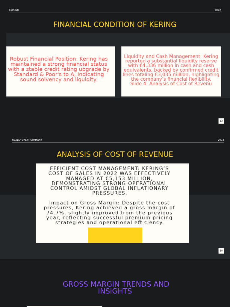 Financial Condition of Kering | PDF | Market (Economics) | Financial ...