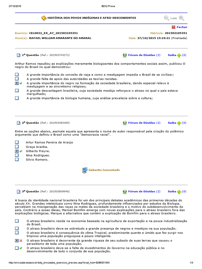 História dos Povos Indígenas e Afrodescendentes | PDF | Raça ...