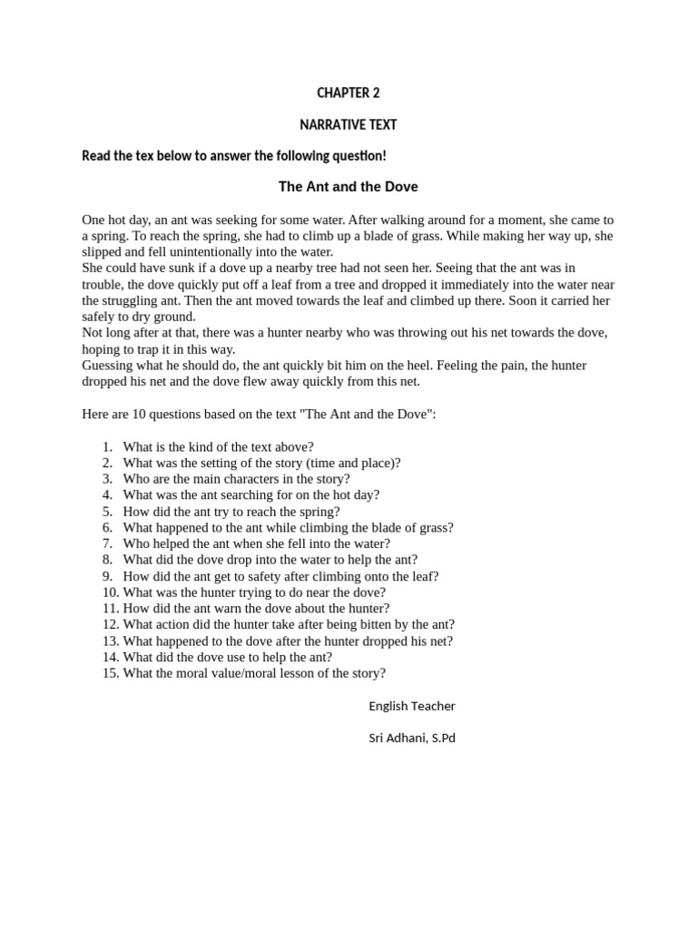 Tugas Narrative Text | PDF | Young Adult