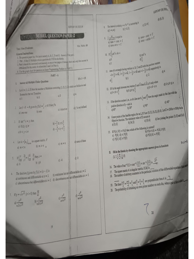 Maths Model Qp 2 | PDF