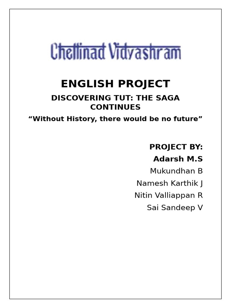 Discovering Tut: English Project | PDF