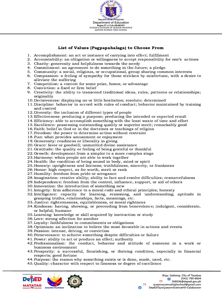 Values and Virtues for Teens | PDF | Courage | Humility