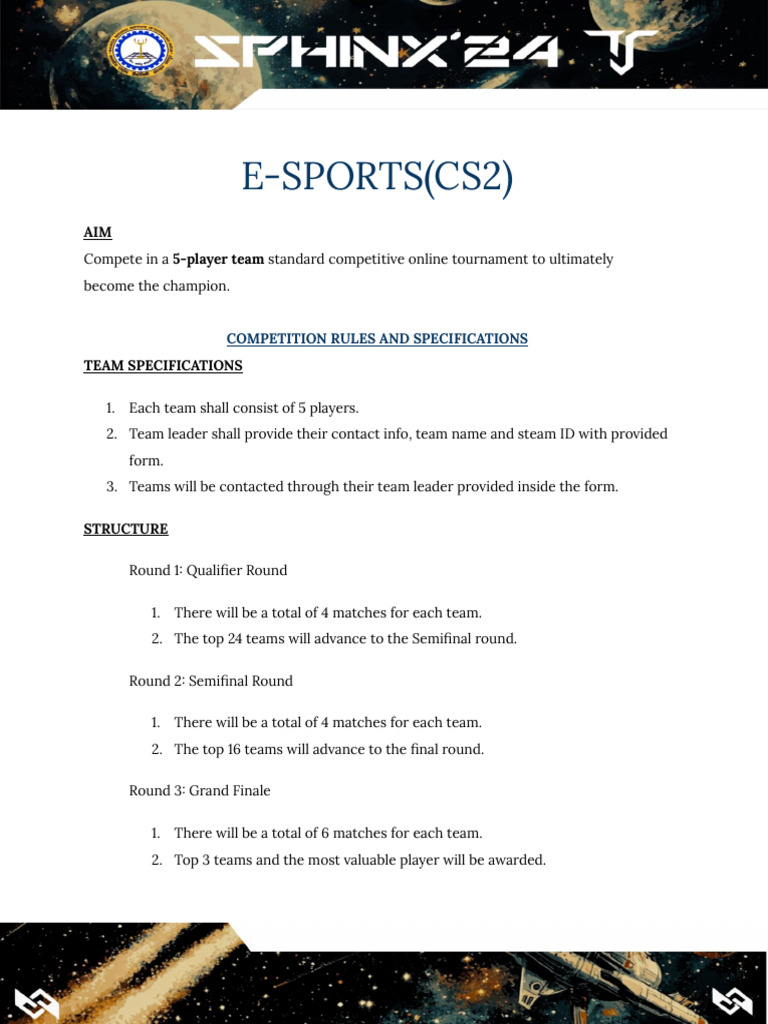 ESPORTS(CS2) | PDF | Sports | Sports Competitions
