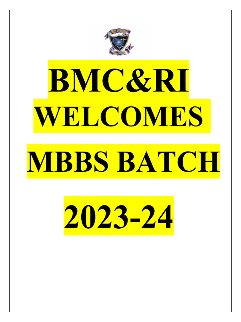 Welcomes: Mbbs Batch | PDF