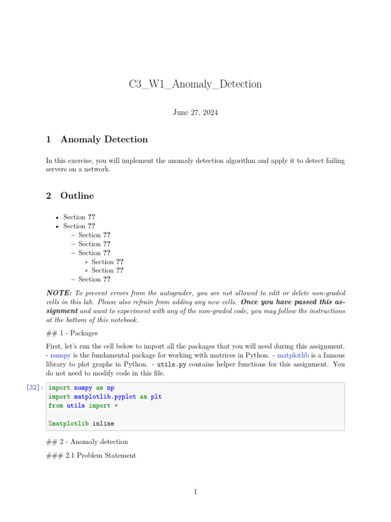 C3 W1 Anomaly Detection | PDF | Cross Validation (Statistics) | Variance