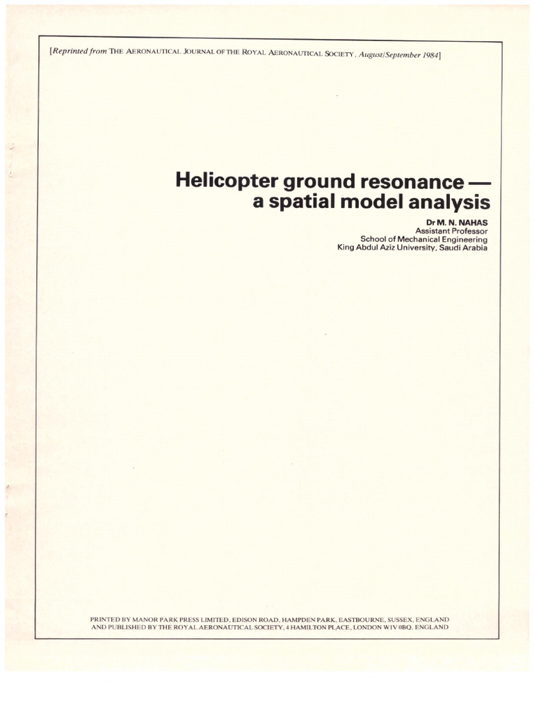 2 Nahas Helicopter Ground Resonance | PDF