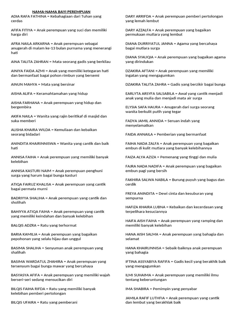 Nama2 Bayi | PDF | Agama & Spiritualitas
