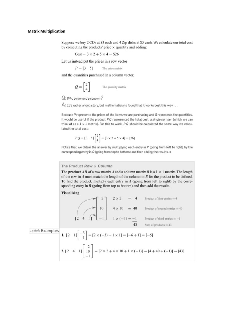 Matrix Multiplication | PDF