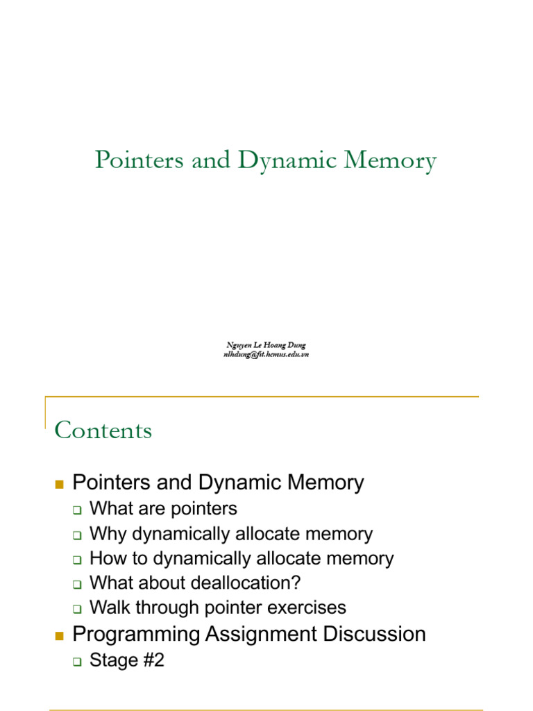 Week02 Pointers And Dynamic Memory Pdf Pointer Computer