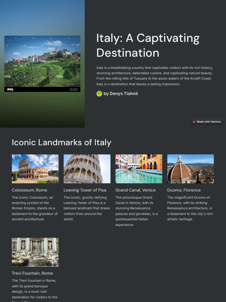 Italy's Iconic Sights & Culture | PDF | Florence | Italy