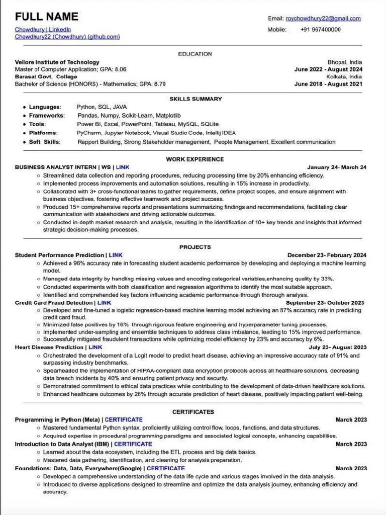 Ats Sample Image Resume | PDF