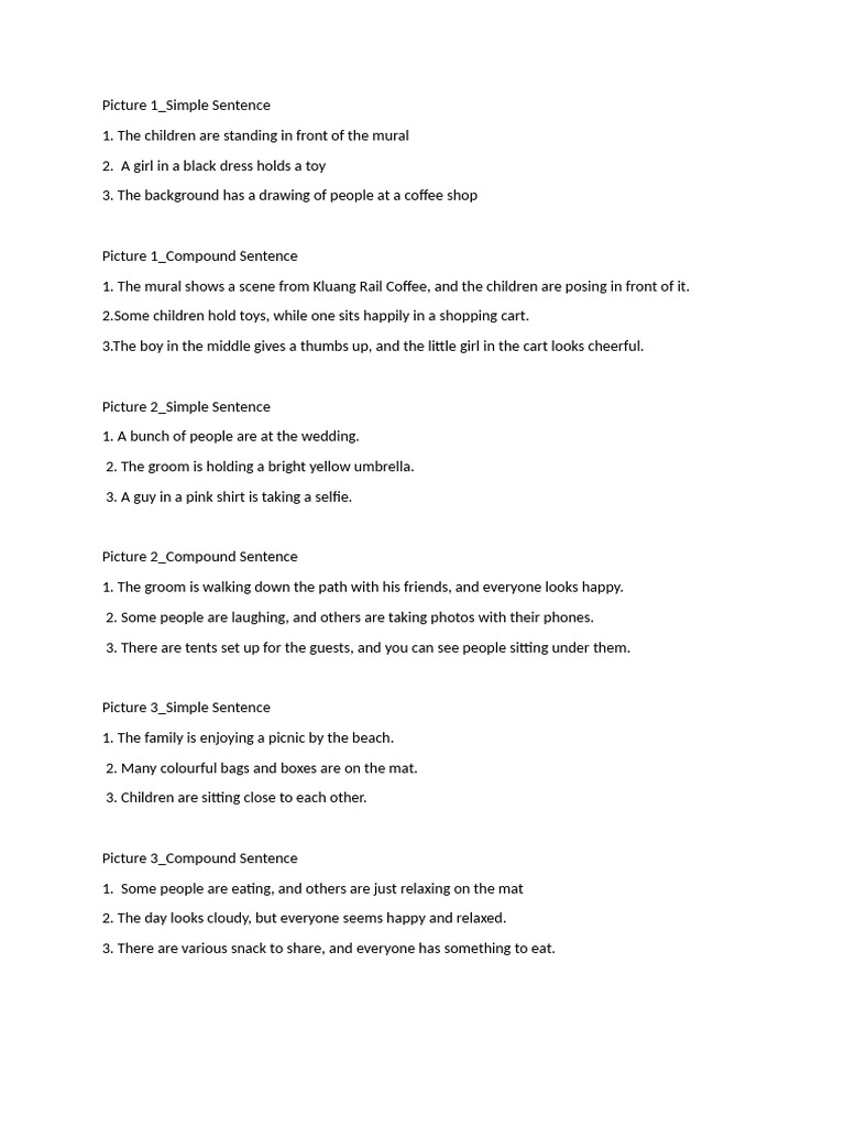 Simple Sentences and Compound Sentences | PDF