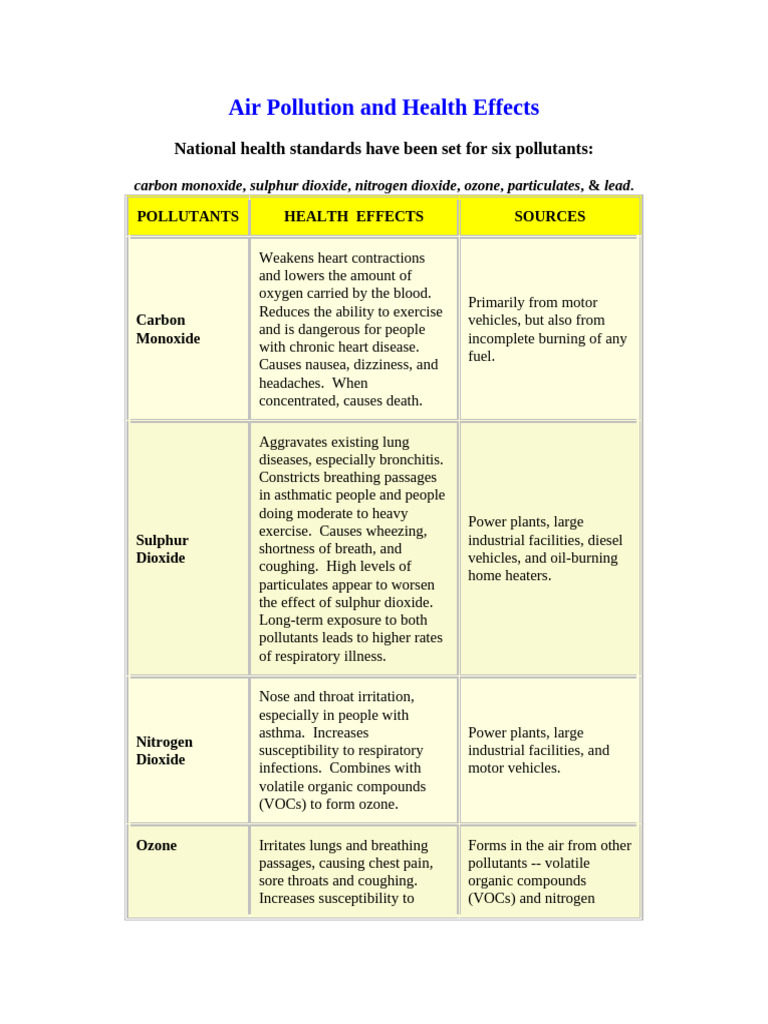 Air Pollution and Health Effects | PDF | Air Pollution | Ozone