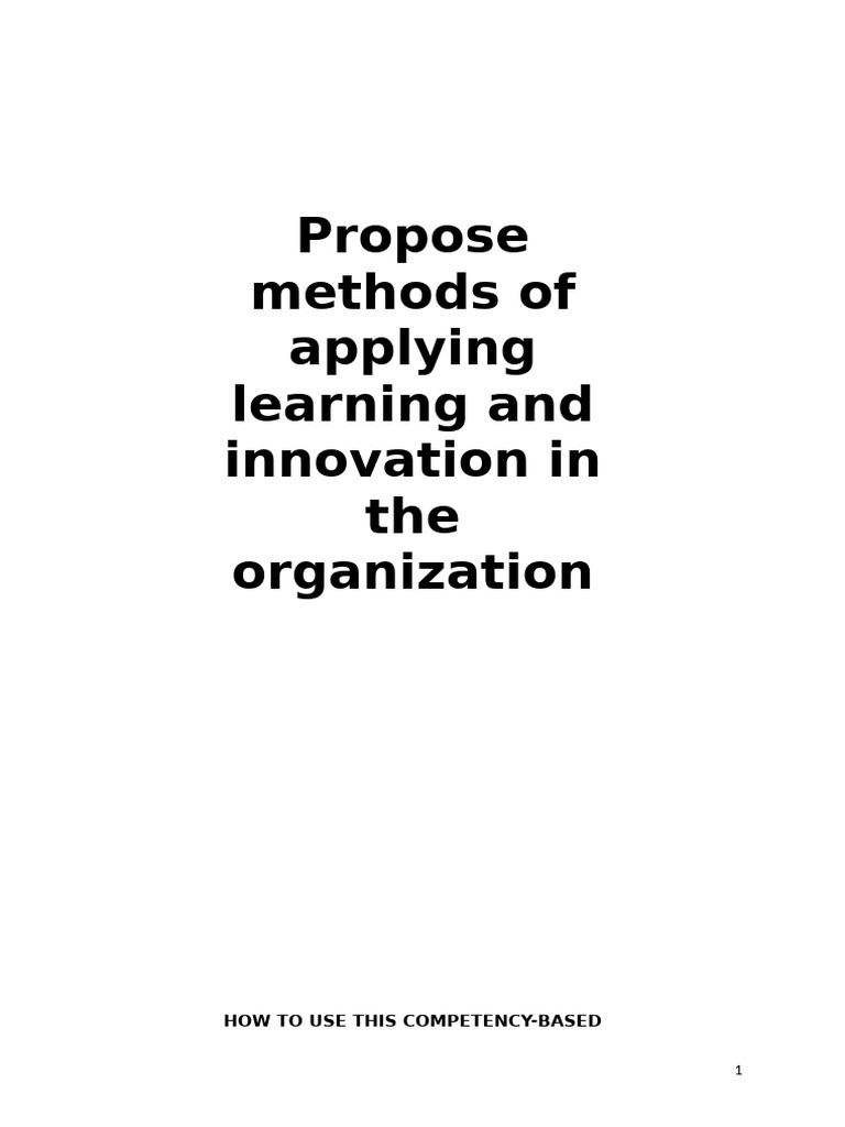 Innovation Measurement Strategies | PDF | Goal | Innovation