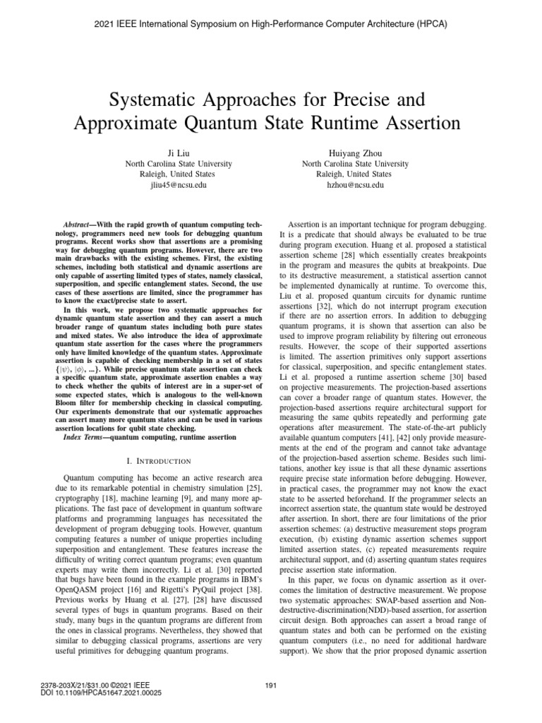 Systematic Approaches For Precise and Approximate Quantum State Runtime ...