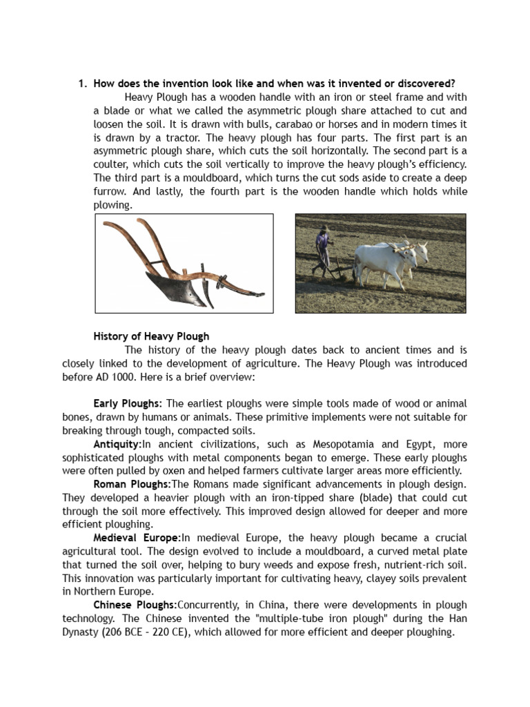Heavy Ploughdocx | PDF | Plough | Agriculture