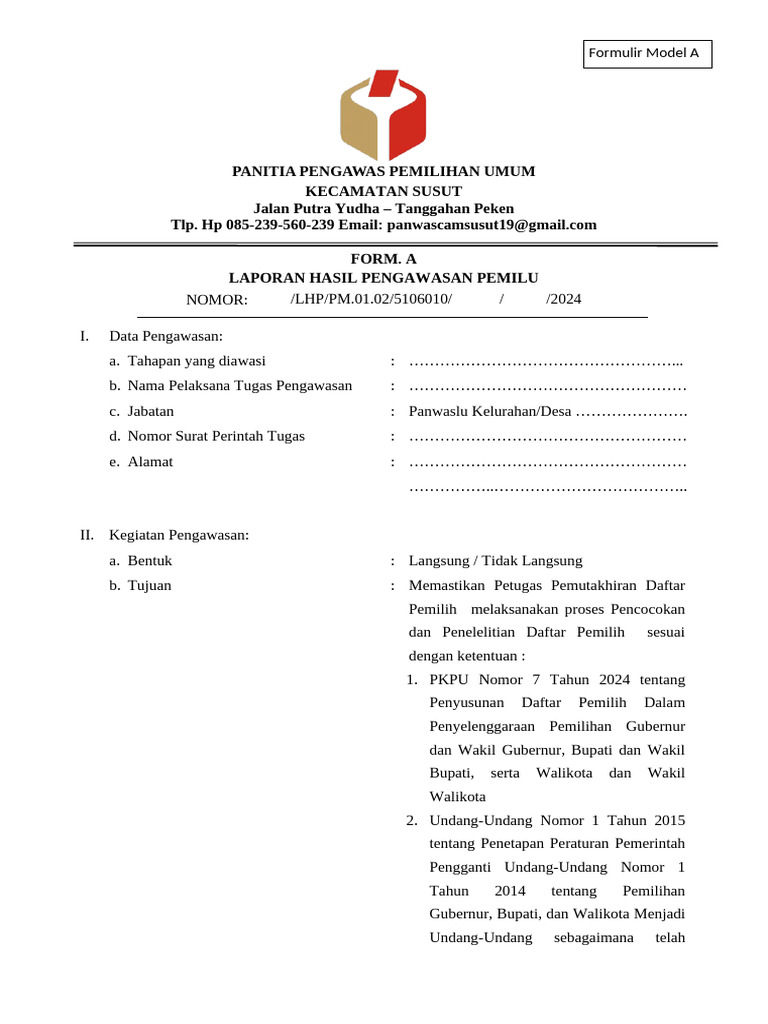 Form A Kosong PKD | PDF