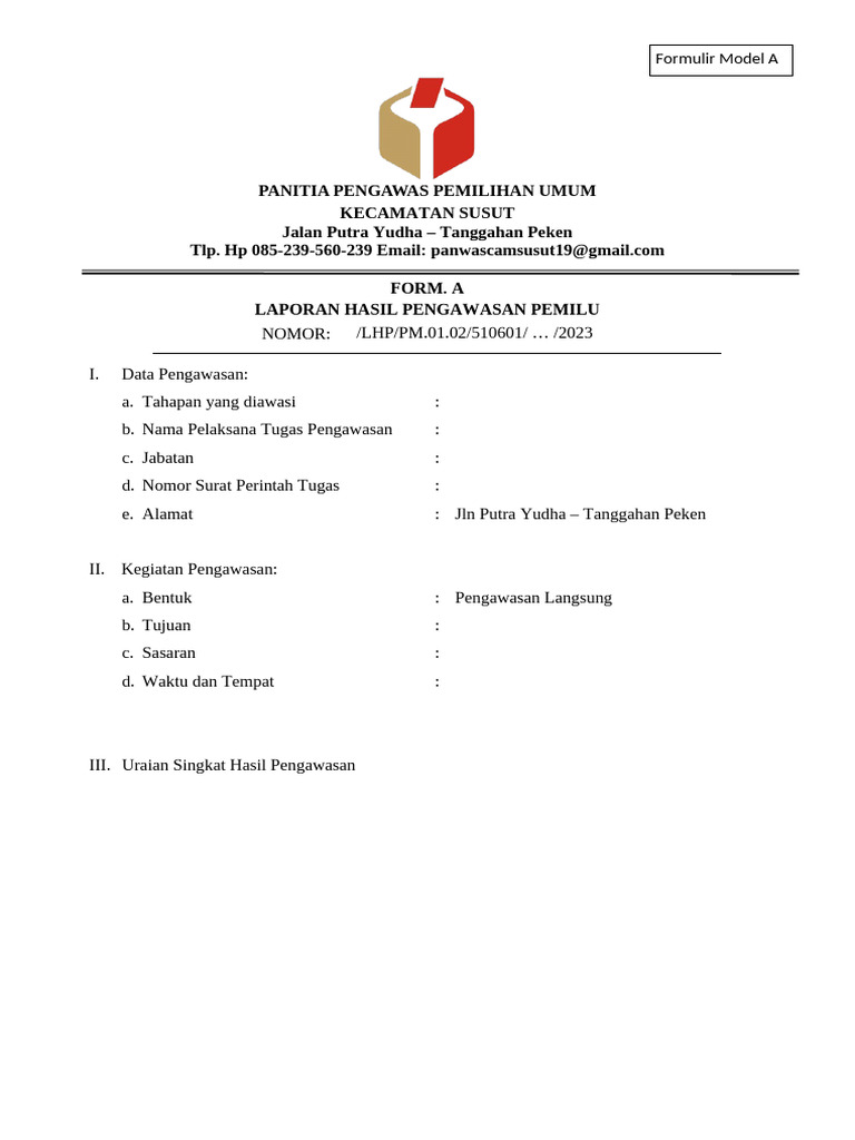 Form A Kosong | PDF