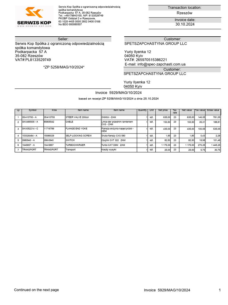 FS 5929 - Mag - 10 - 2024 | PDF | Invoice | Receipt