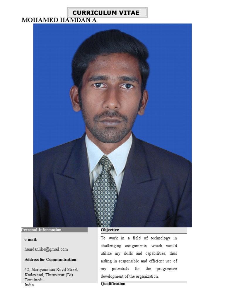 Mohamed Hamdan A - CV Overview | PDF