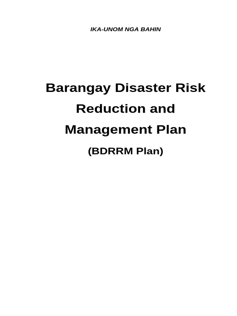 Chapter 6 - Barangay DRRM Plan | PDF | Emergency Management | Securities