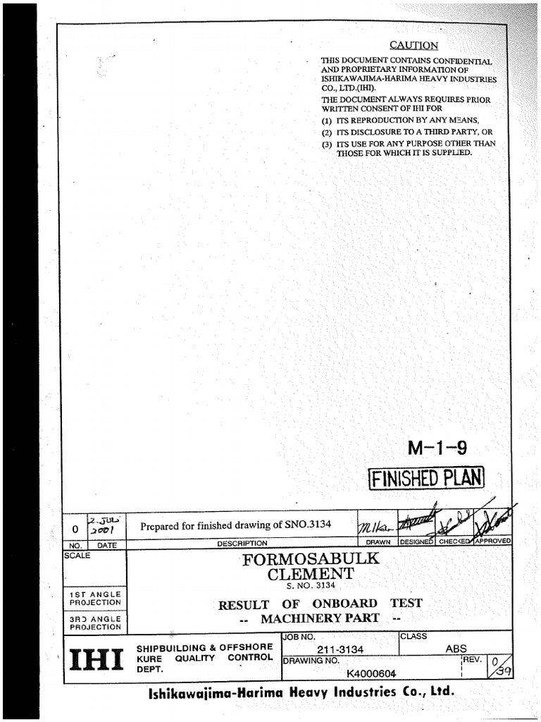 M - 1 - 009 Result of Onboard Test | PDF