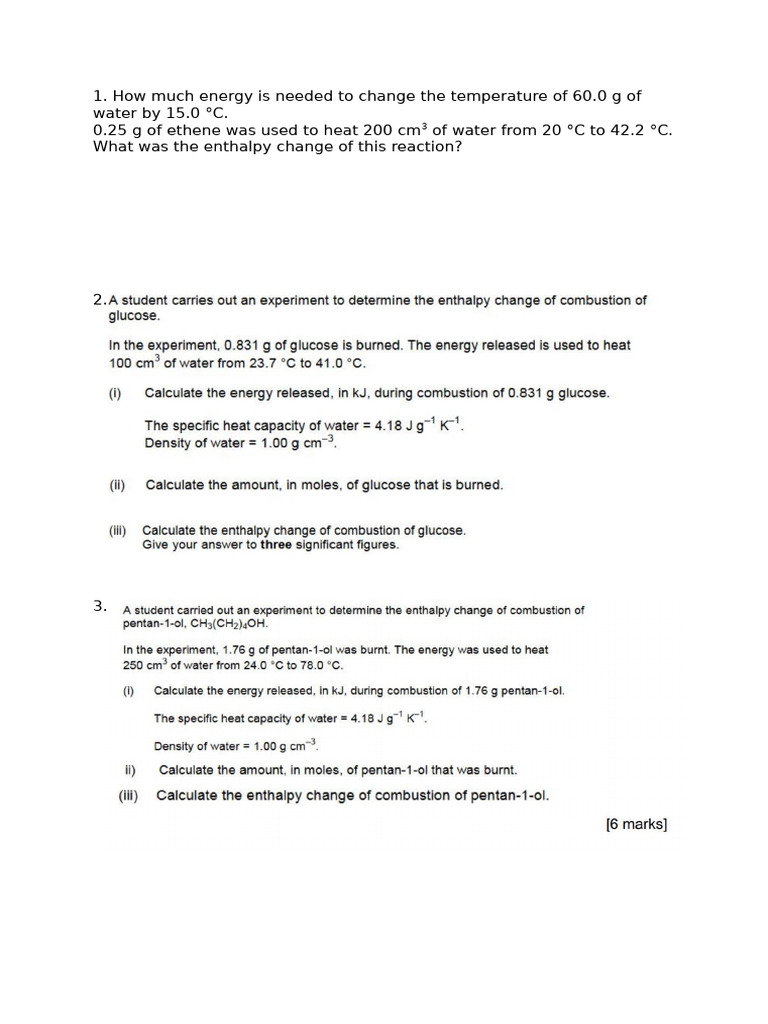 Enthalpy Calc | PDF | Science & Mathematics