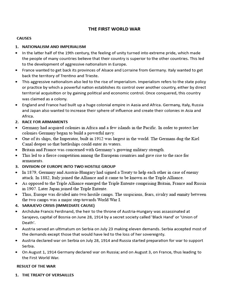 The First World War | PDF | Allies Of World War I | World War I