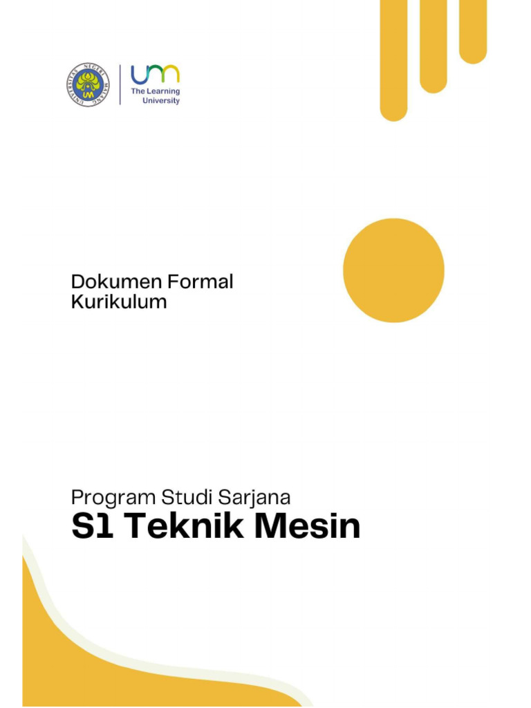 Dokumen Formal Kurikulum 2023 S1 Teknik Mesin | PDF