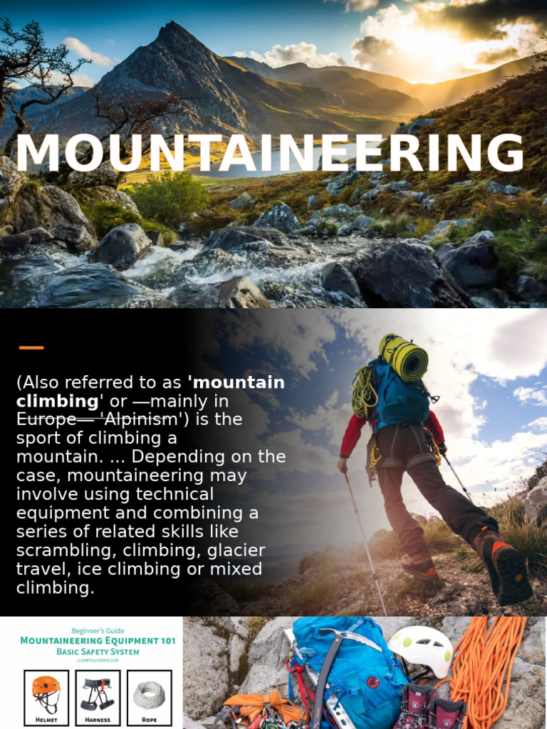 Pe4 Week1 Mountaineering | PDF | Mountaineering | Adventure Travel