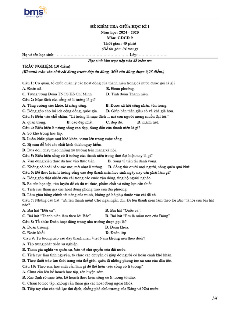 Gki - K9 - ĐT - GDCD | PDF