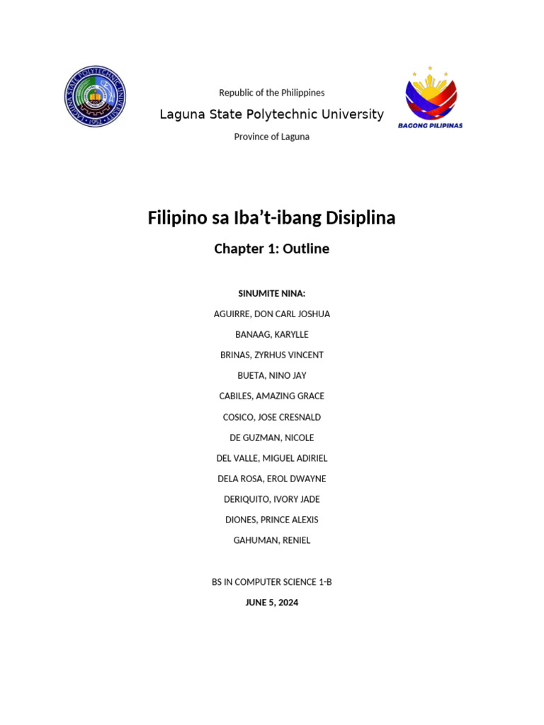 Group 1 Fildis Final Output - Hunyo 5 | PDF