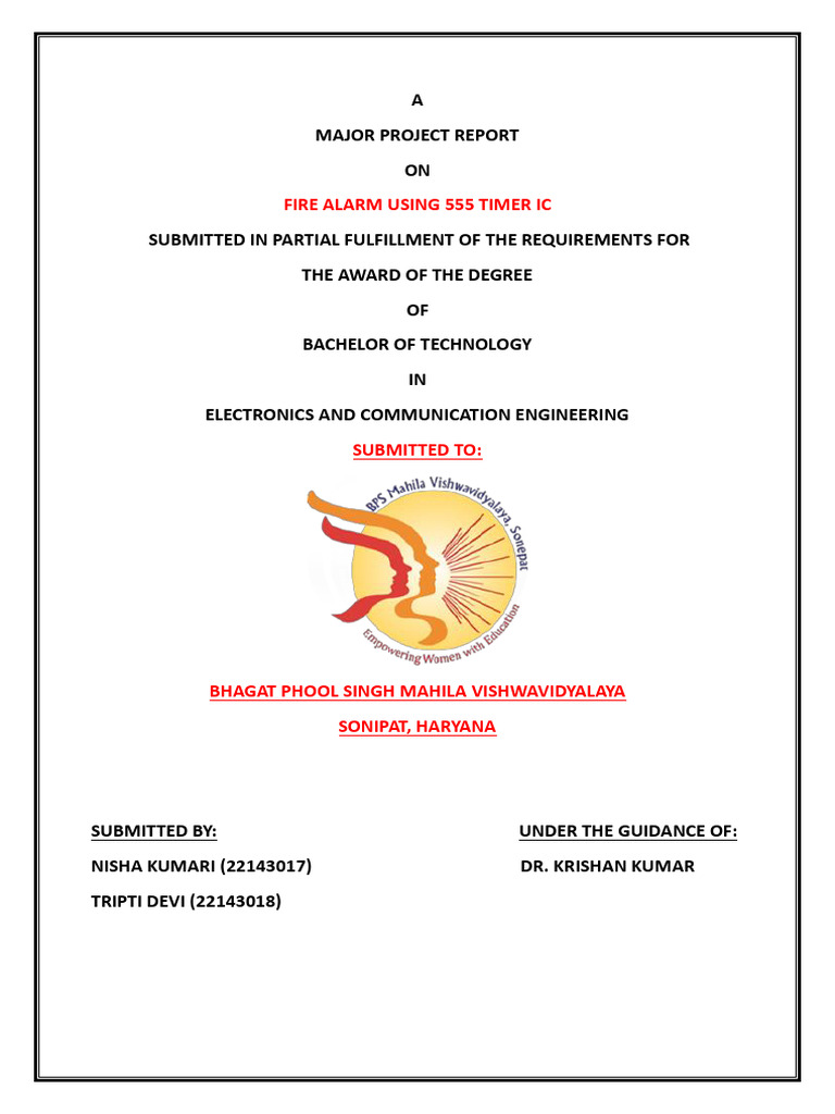 MAJOR PROJECT REPORT (1) | PDF | Electrical Engineering | Electronics