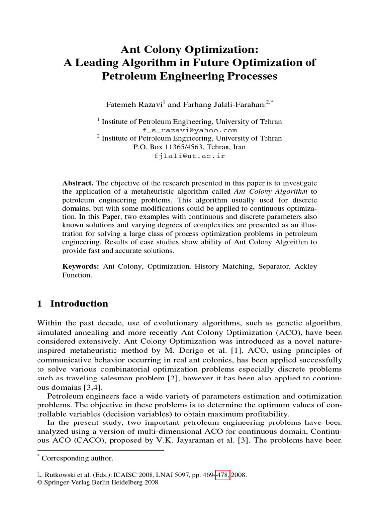 Ant Colony Optimization: A Leading Algorithm in Future Optimization of ...