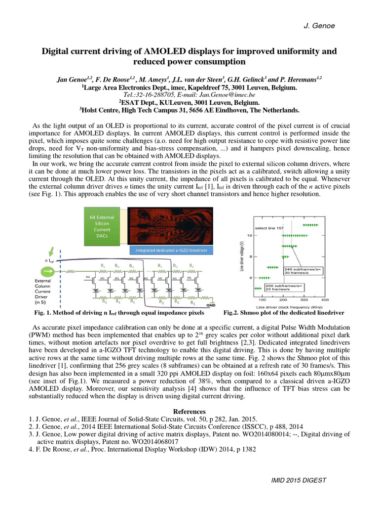Digital Current Driving of AMOLED Displa | PDF | Oled | Electronics