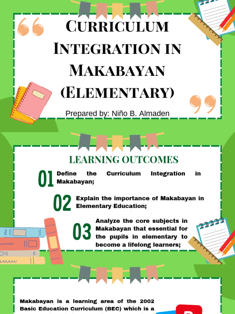 Curriculum Integration in Makabayan (Elementary) | PDF | Curriculum ...