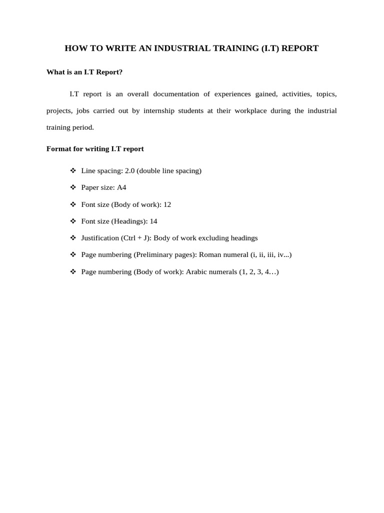 How To Write An Industrial Training Report | PDF | Knowledge | Experience