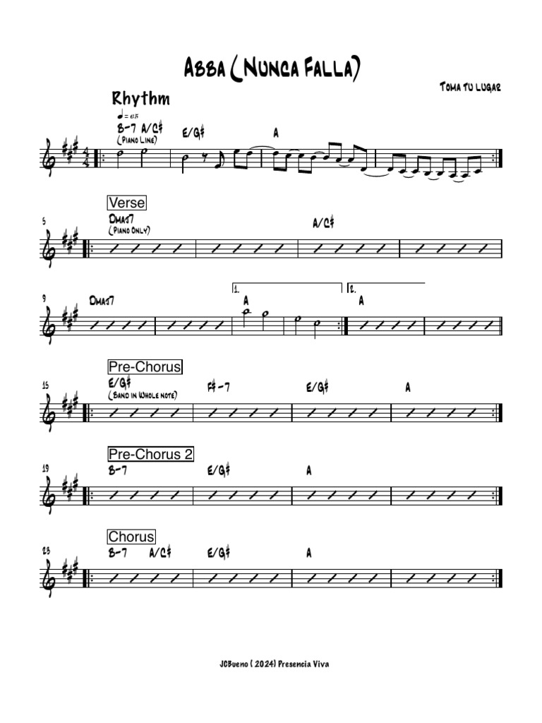 Abba_ Nunca Falla ( Rhythm) | PDF | Song Structure | Songs