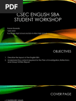 English A Sba Reflections Guide CXC | PDF