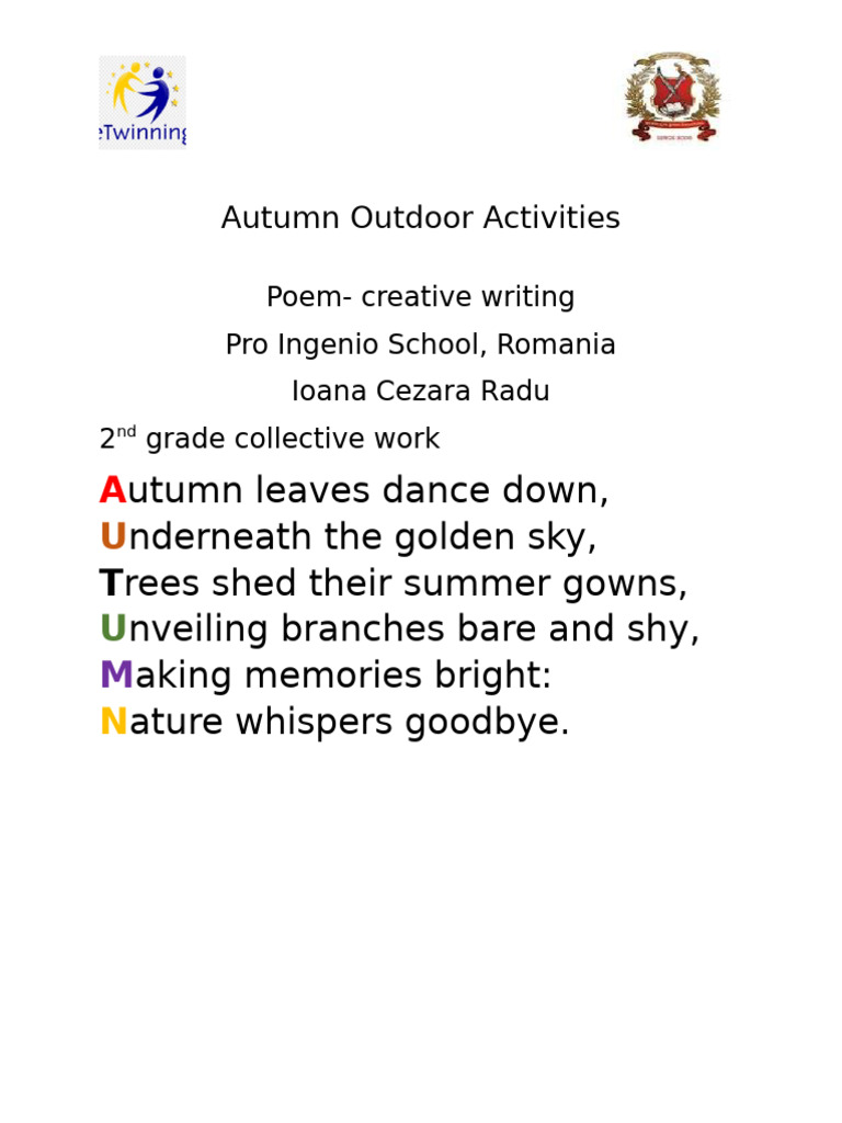 Autumn Activities Poem by 2nd Graders | PDF | Young Adult