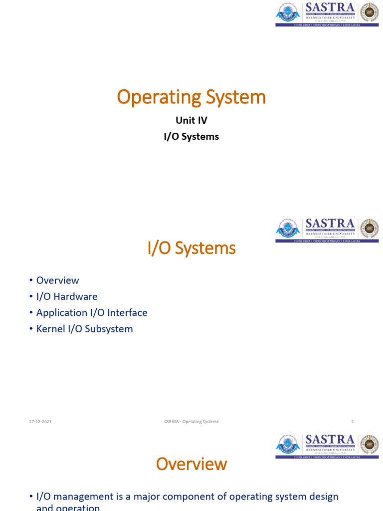 I O Systems Pdf Operating System Input Output