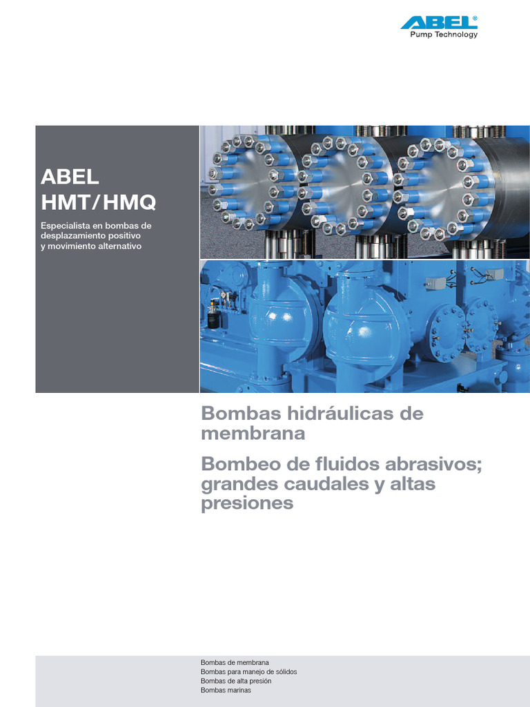 ABEL HMT HMQ Piston Diaphragm Pumps ES Web 02.2020 | PDF | Bomba | Pistón