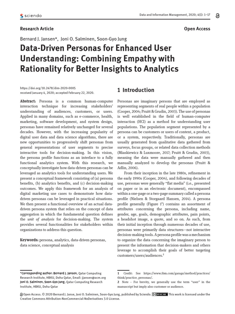 S1-2 - I - Data Driven - Personas For Enhanced User Understanding | PDF | Digital Marketing ...