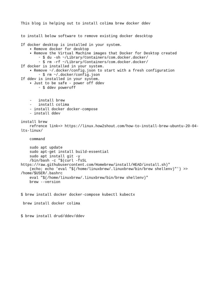 Install Colima | PDF | Computers | Technology & Engineering