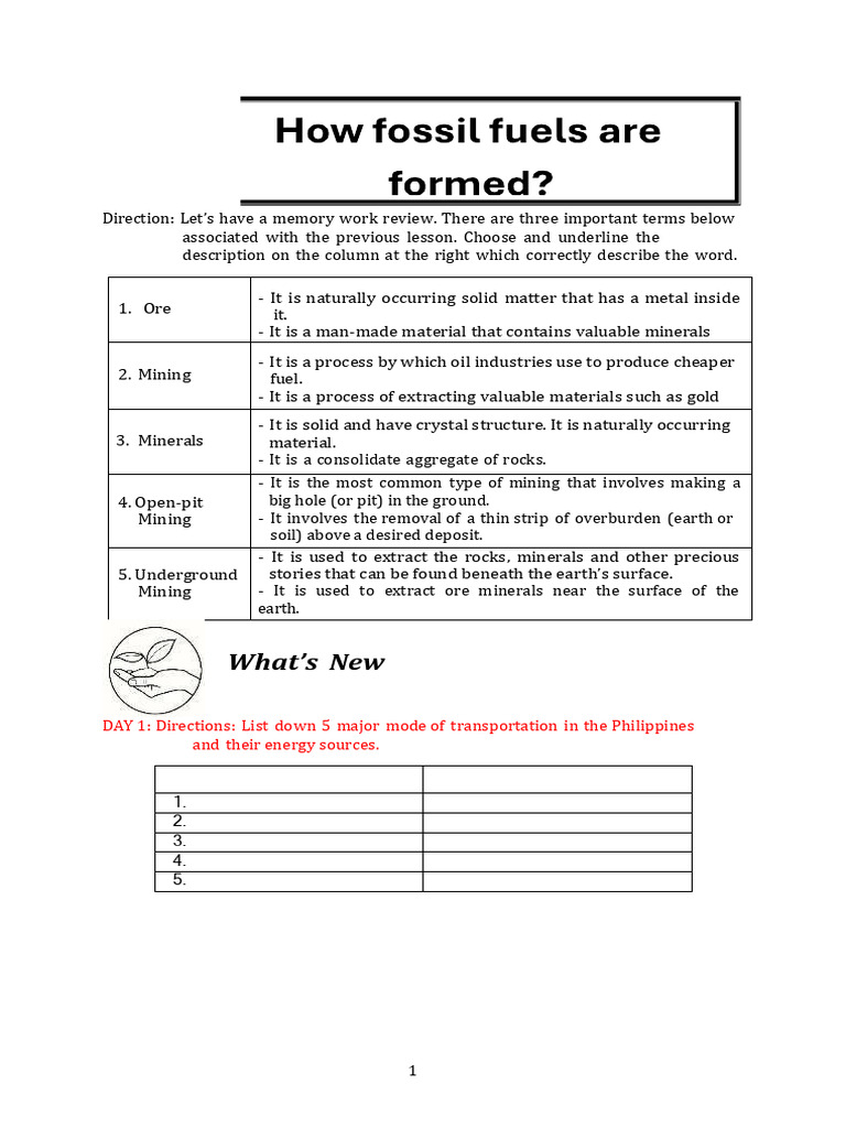 Fossils and Energy Resources | PDF | Fossil Fuel Power Station ...