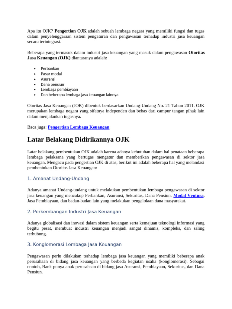 Apa Itu OJK | PDF