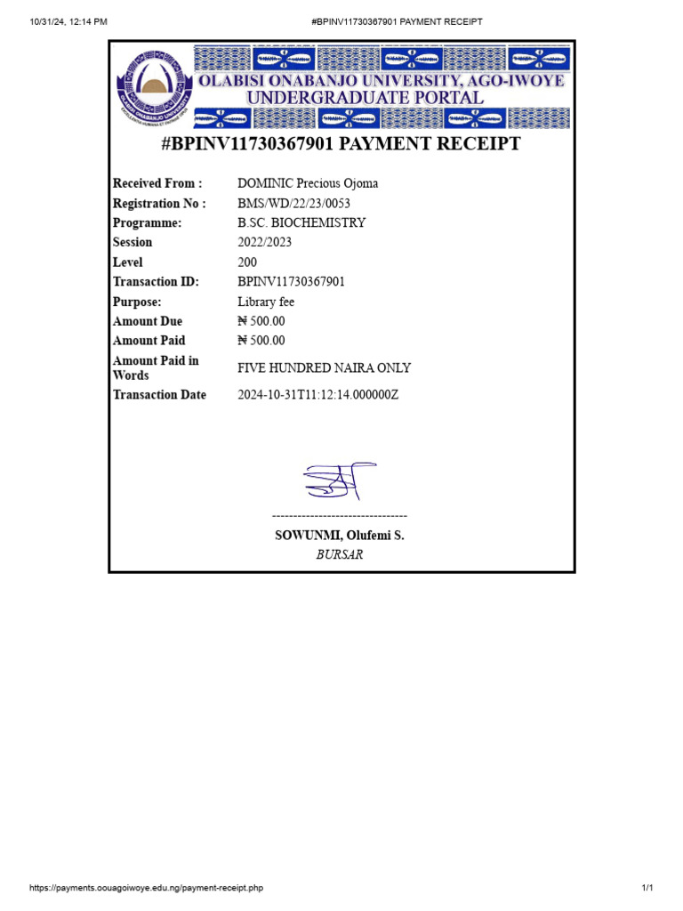 Domic #BPINV11730367901 PAYMENT RECEIPT | PDF | Finance & Money Management